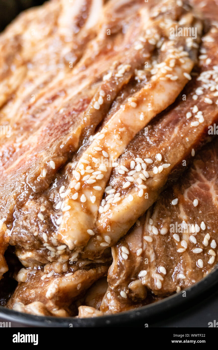 Stack raw beef steaks hi-res stock photography and images - Alamy
