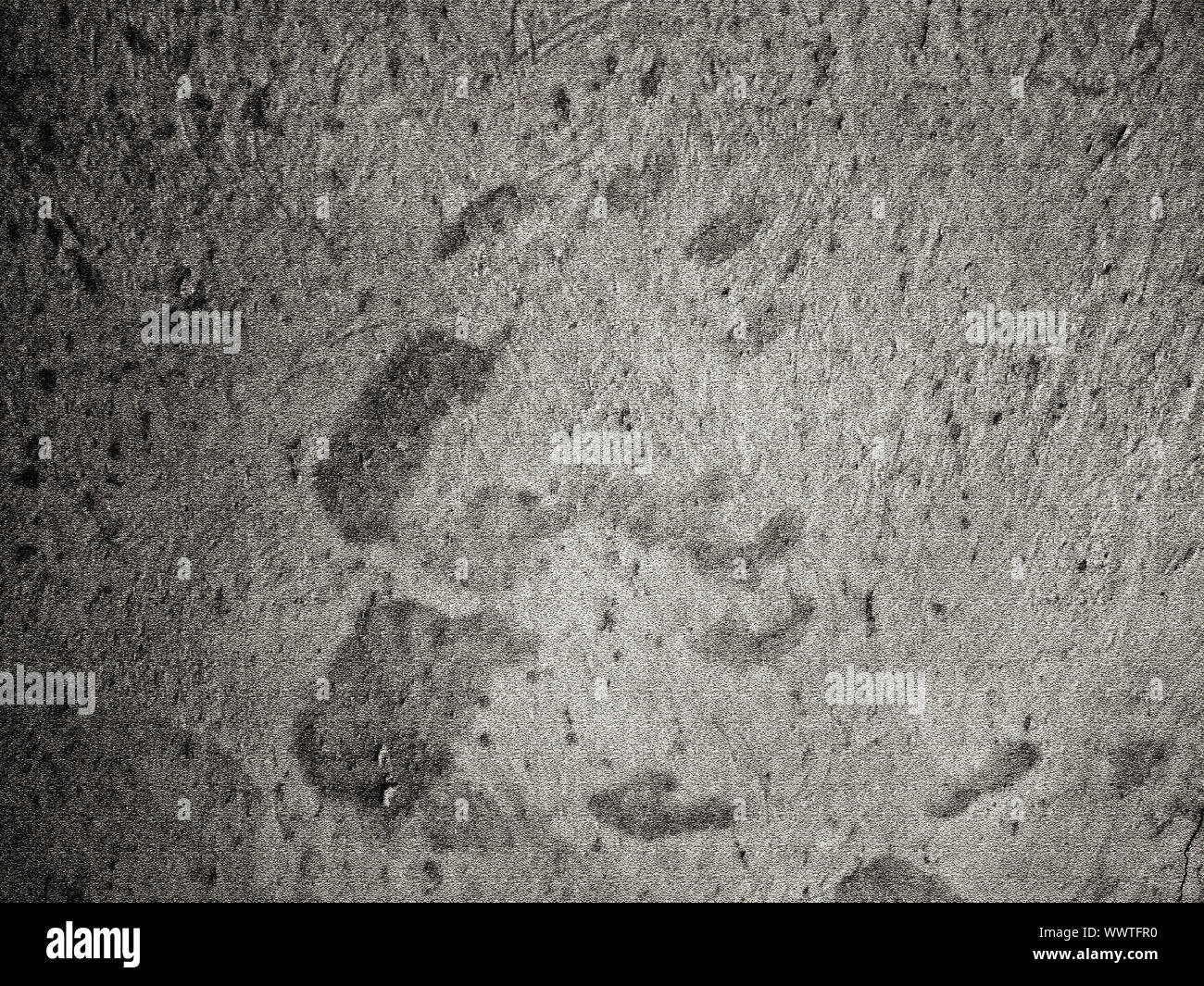 Handprint on concrete wall texture Stock Photo - Alamy