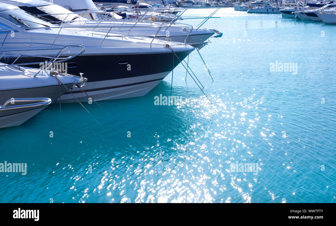 blue mediterranean sea water in marina port of Spain Stock Photo - Alamy