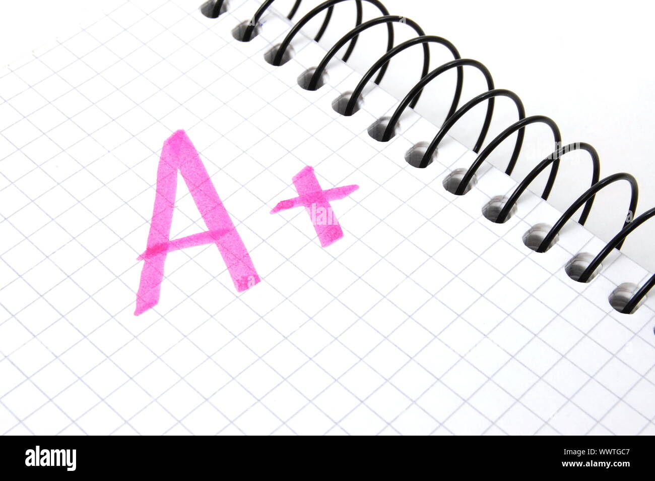 mark A plus showing positive success at school Stock Photo - Alamy