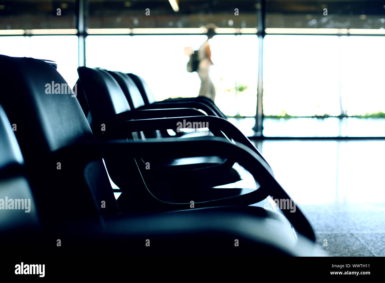 airport seats wait airplane arrival Stock Photo - Alamy