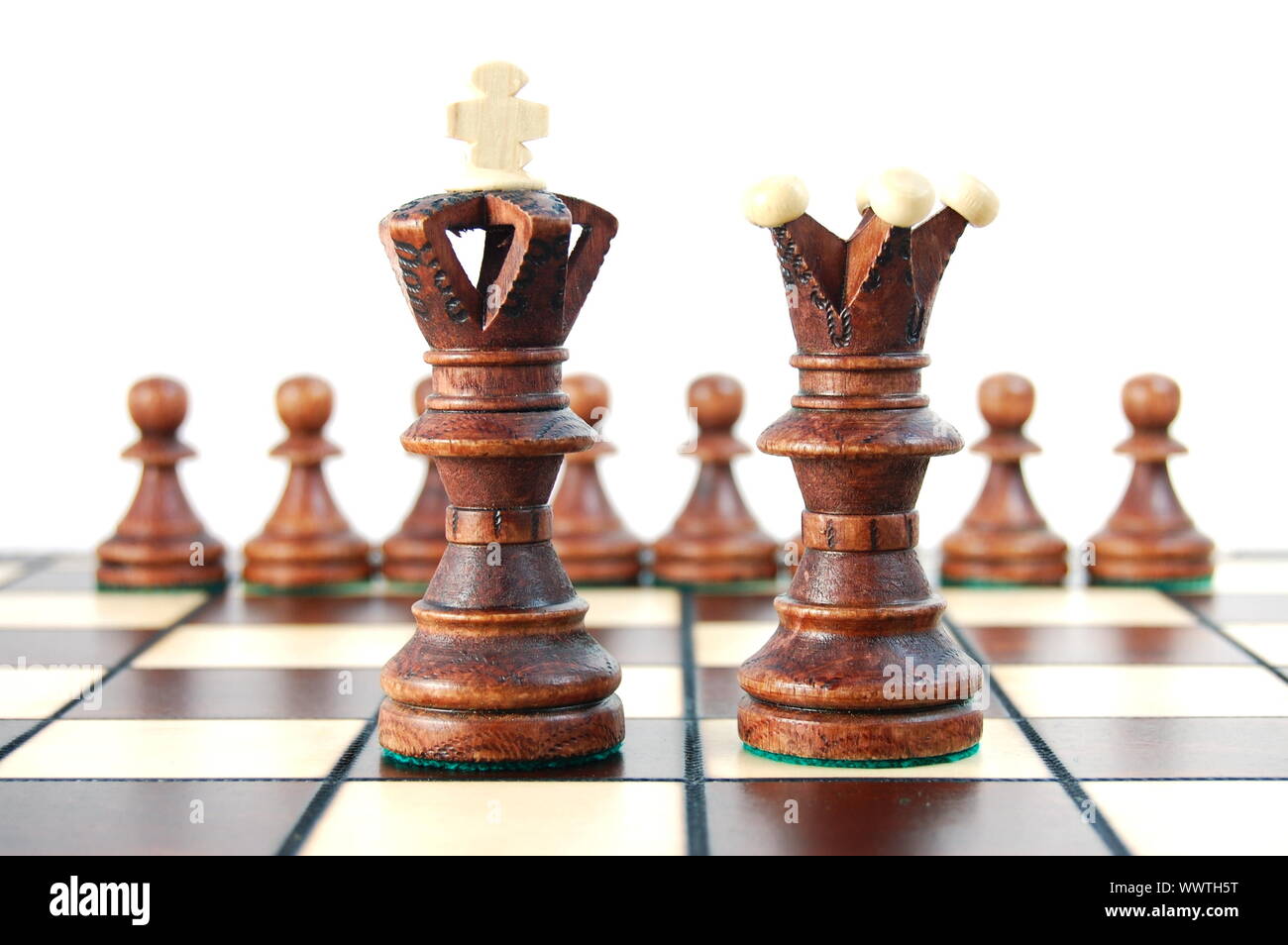 chess pieces on chess board showing concept for success and power Stock ...