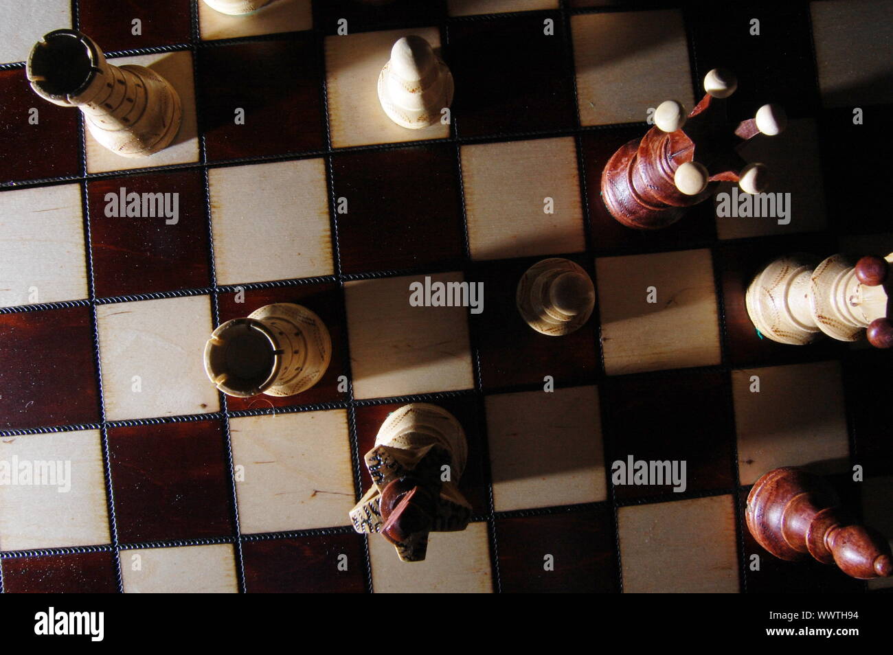 chess pieces on chess board showing power and success Stock Photo - Alamy