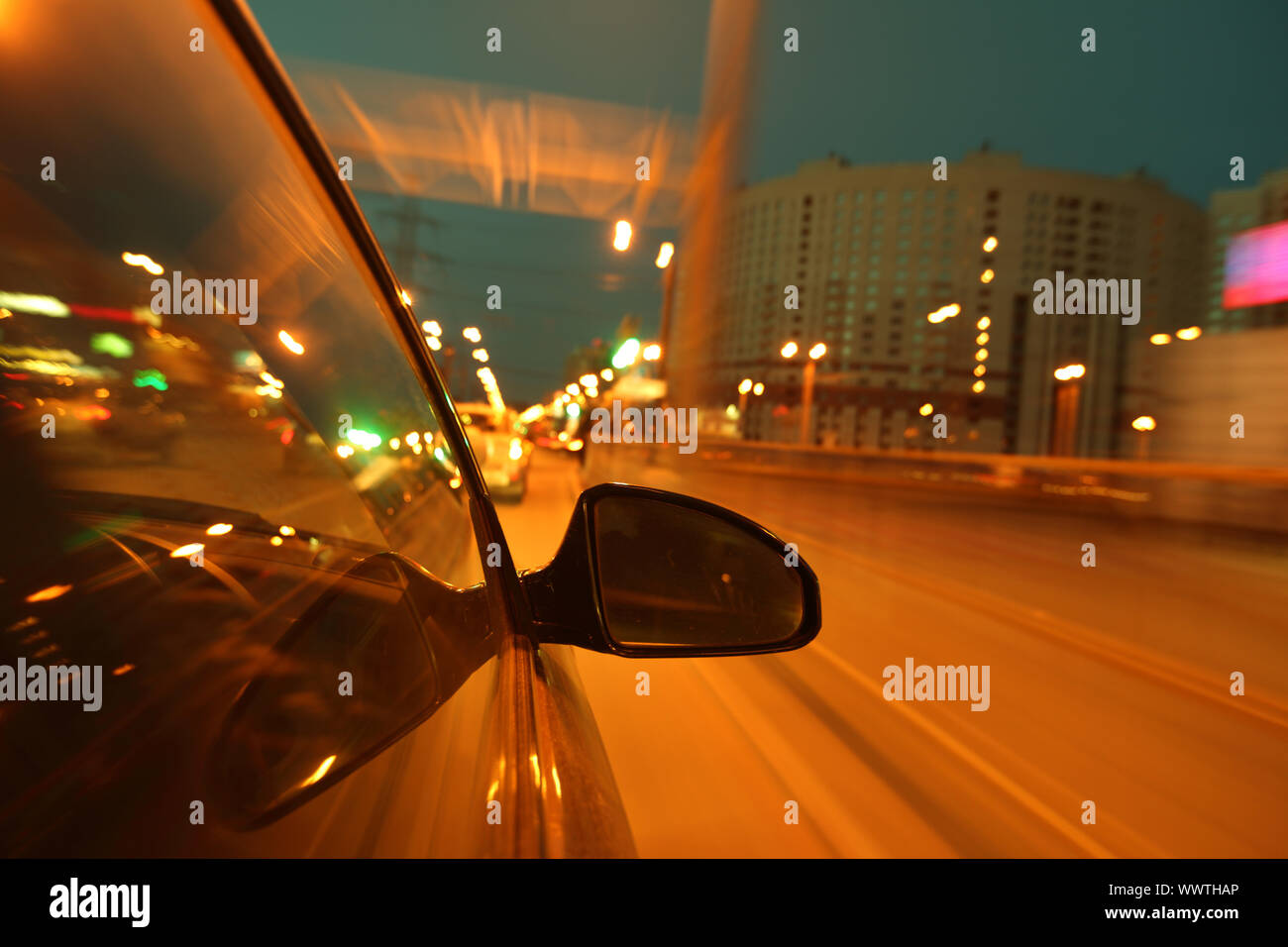 night drive blurred in motion Stock Photo - Alamy