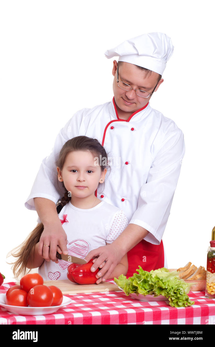 Father and daughter cooking a meal together Stock Photo - Alamy