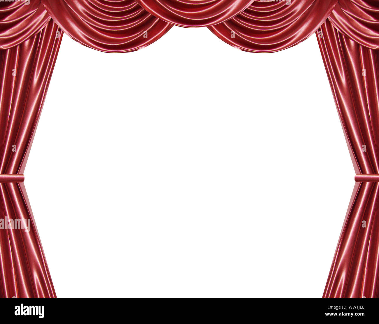 Red curtain isolated on white Stock Photo - Alamy