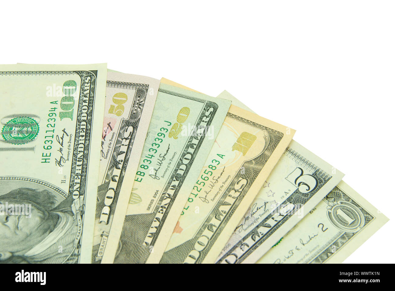 stock money on the white background Stock Photo - Alamy