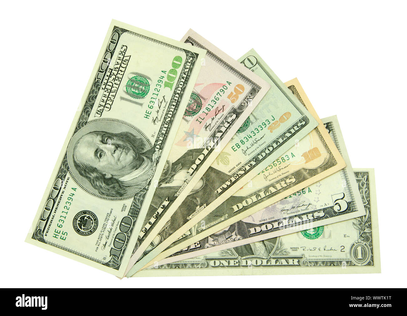 stock money isolated on white Stock Photo - Alamy