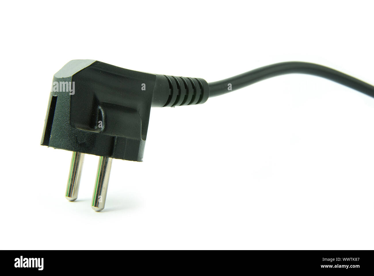 black power plug isolated on a white Stock Photo - Alamy