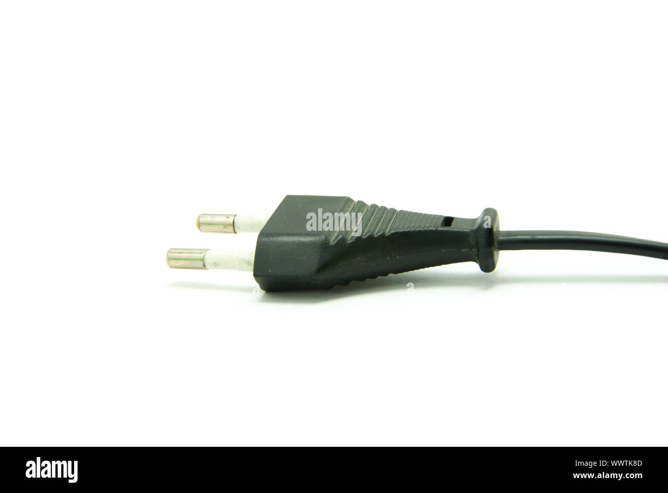 black power plug isolated on a white Stock Photo - Alamy