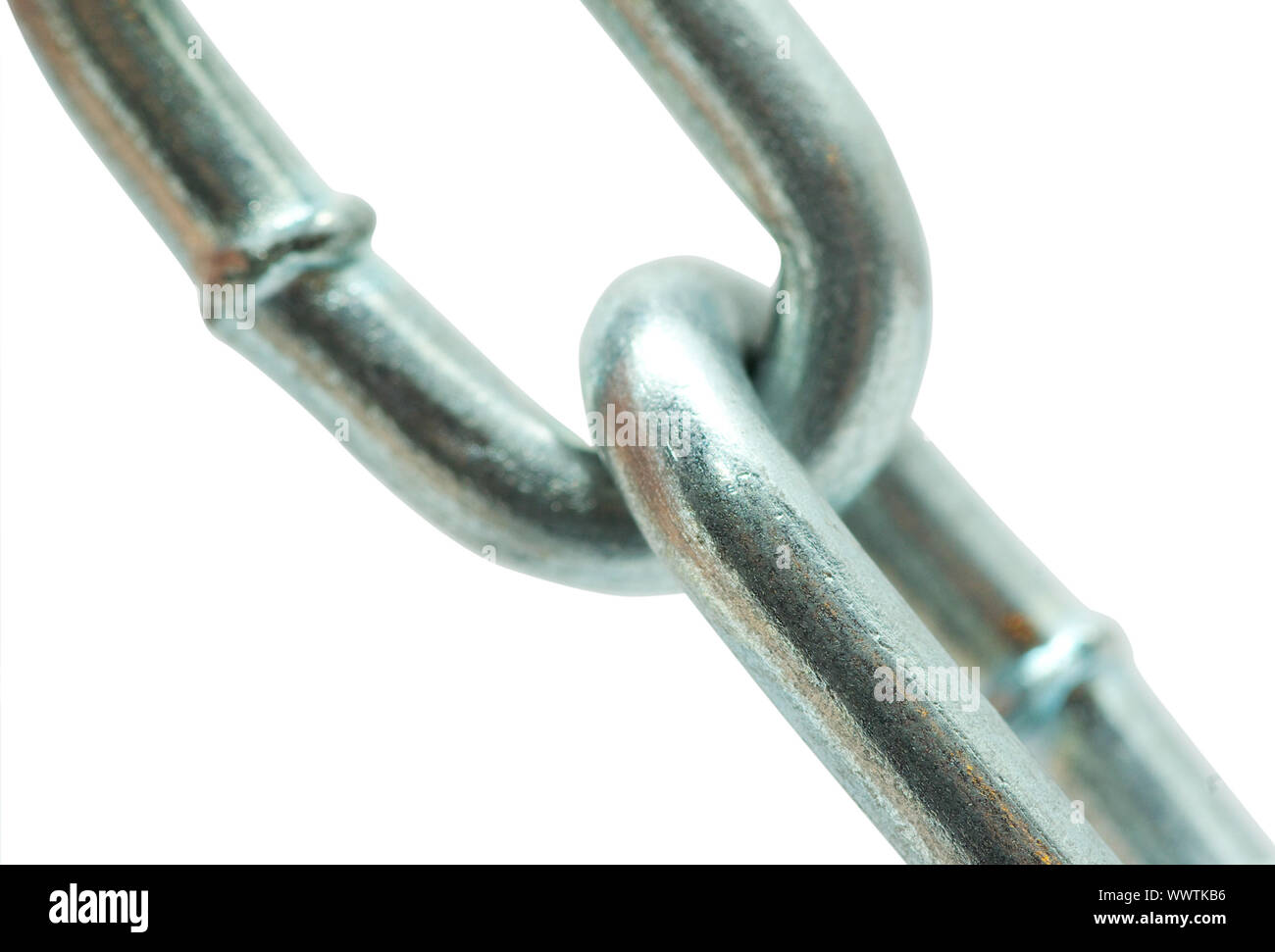 the new metal chain isolated on white Stock Photo - Alamy