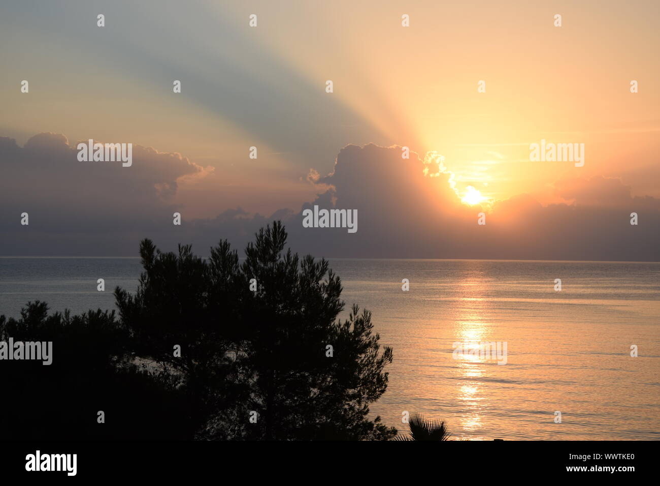 Sunrise in Sicily Stock Photo - Alamy