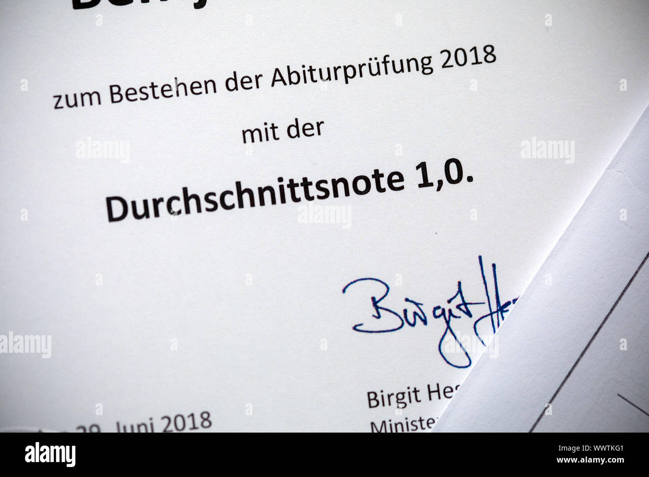 Abitur certificate hi-res stock photography and images - Alamy
