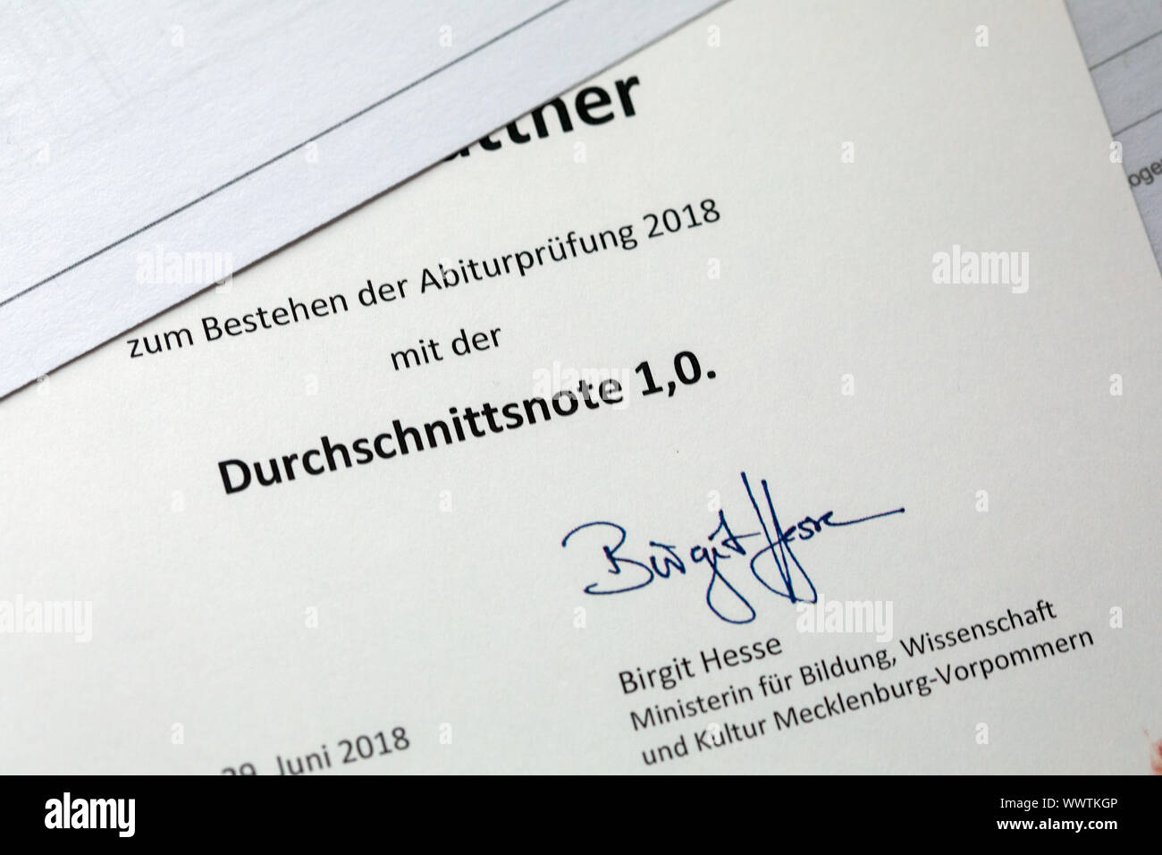 Abitur certificate hi-res stock photography and images - Alamy