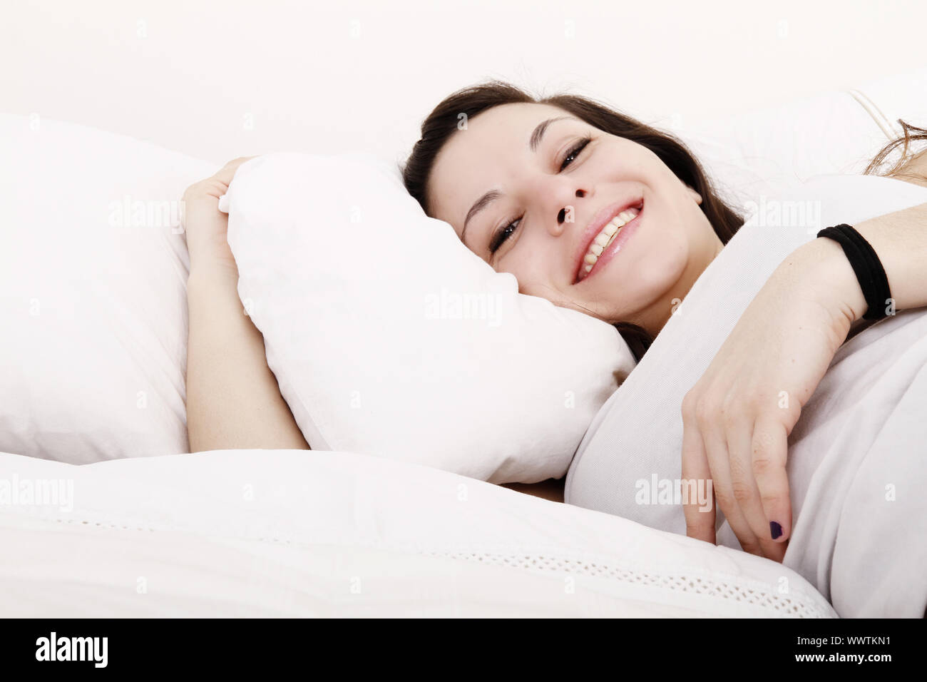 Relaxing on the Bed Stock Photo - Alamy