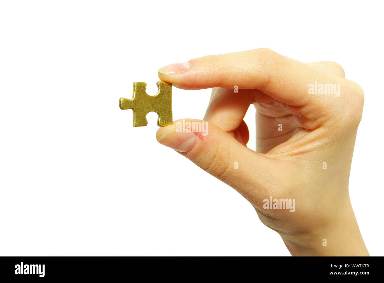 puzzle in hands isolated on white background Stock Photo - Alamy