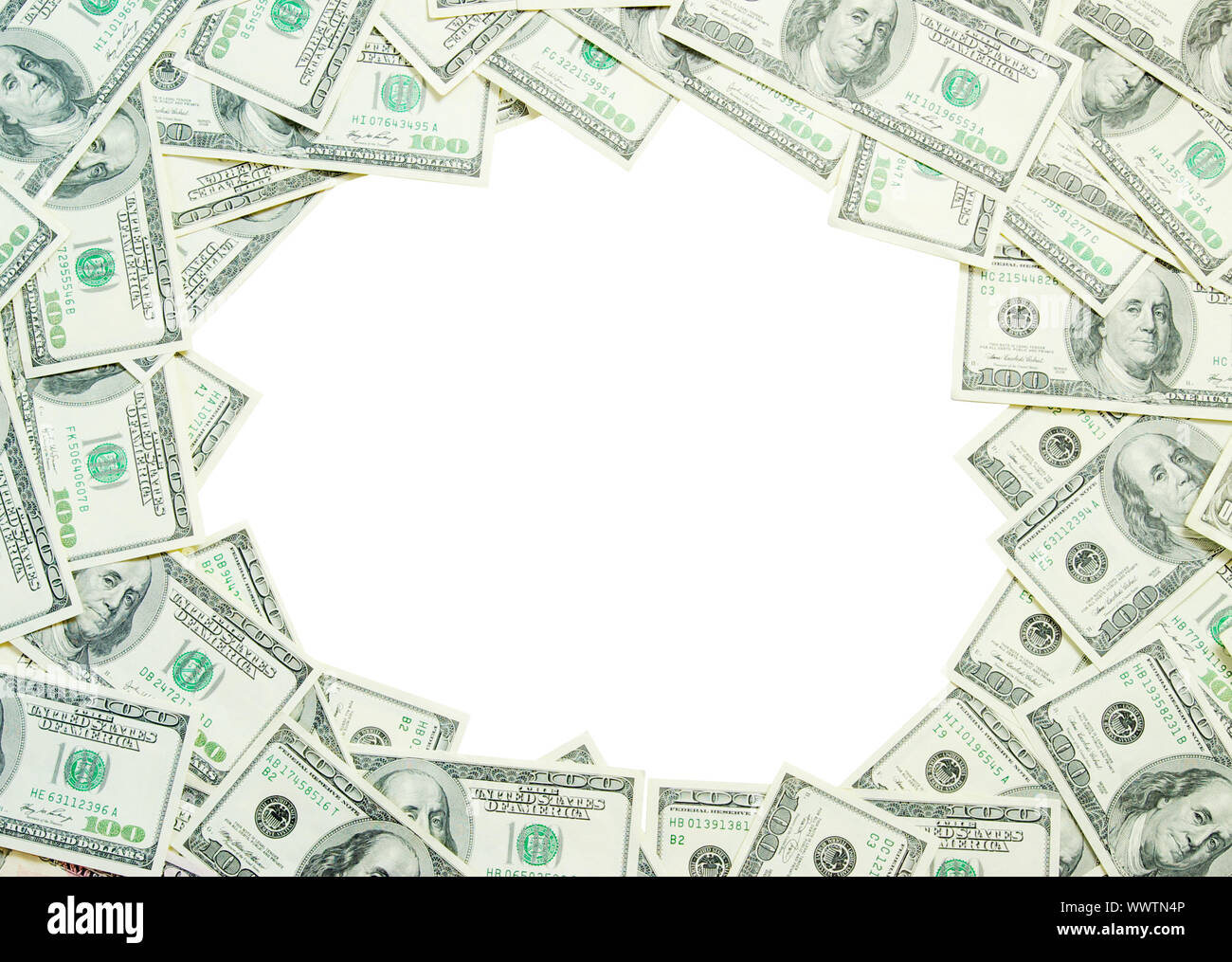 Frame made of money isolated on white background Stock Photo - Alamy