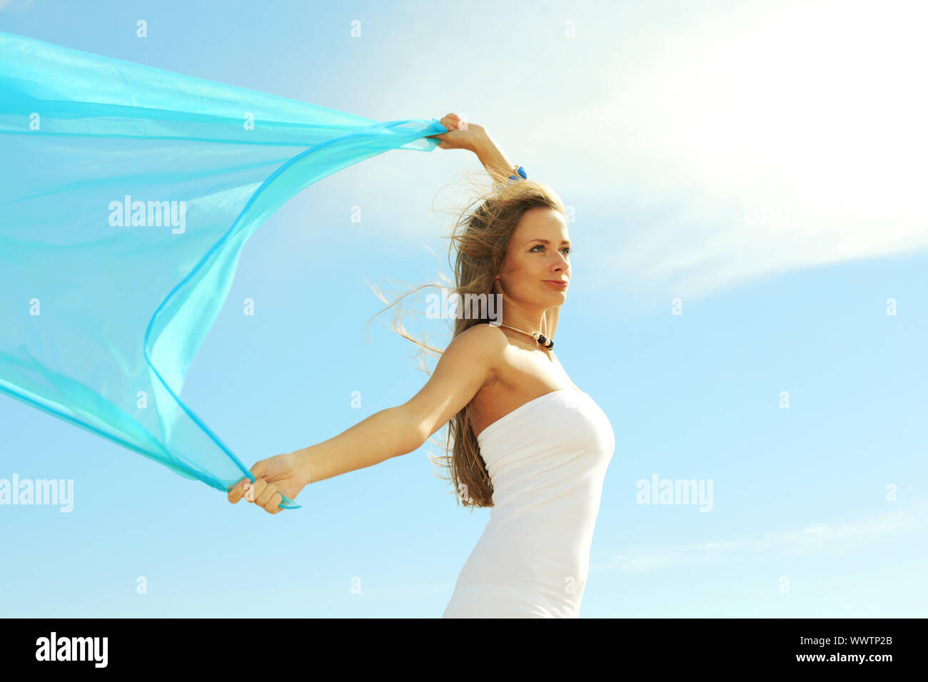fly girl in the sky freedom concept Stock Photo - Alamy