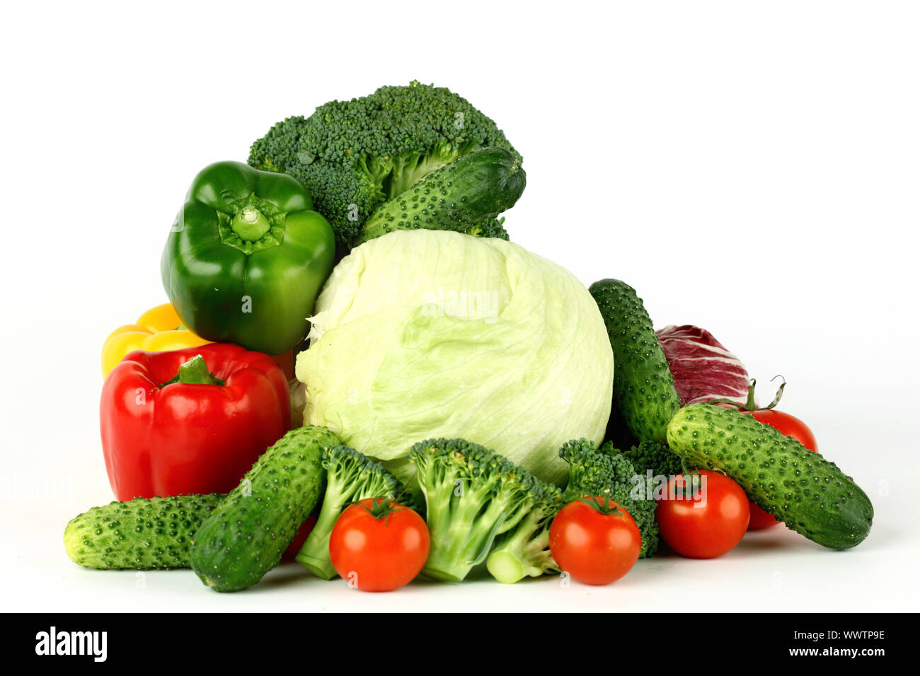 vegetable, freshness, vegetarian,big vegetarian pile isolated on white ...