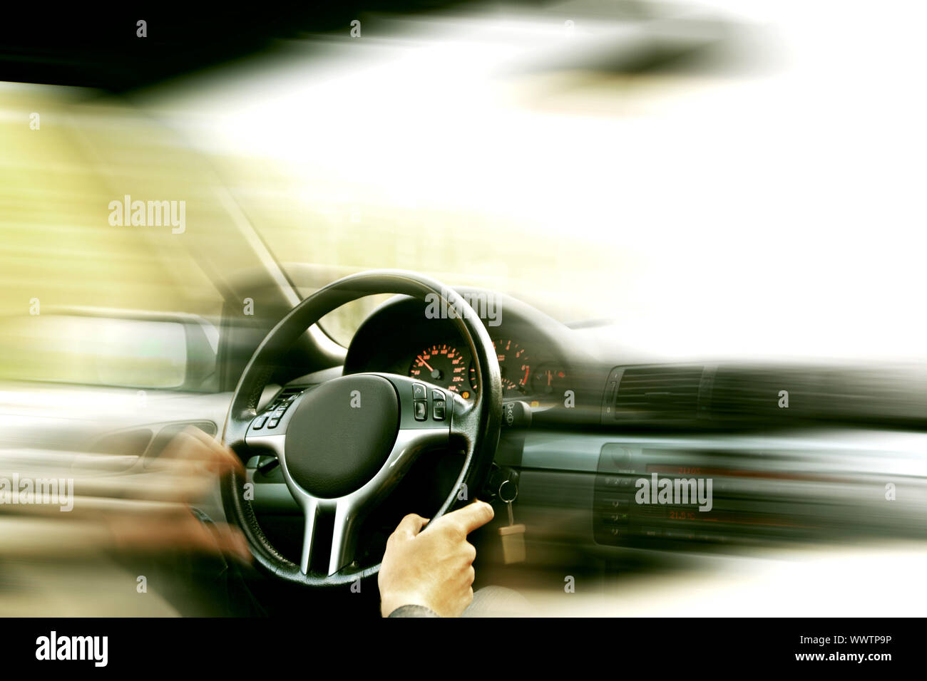 driver drive a car fast Stock Photo - Alamy