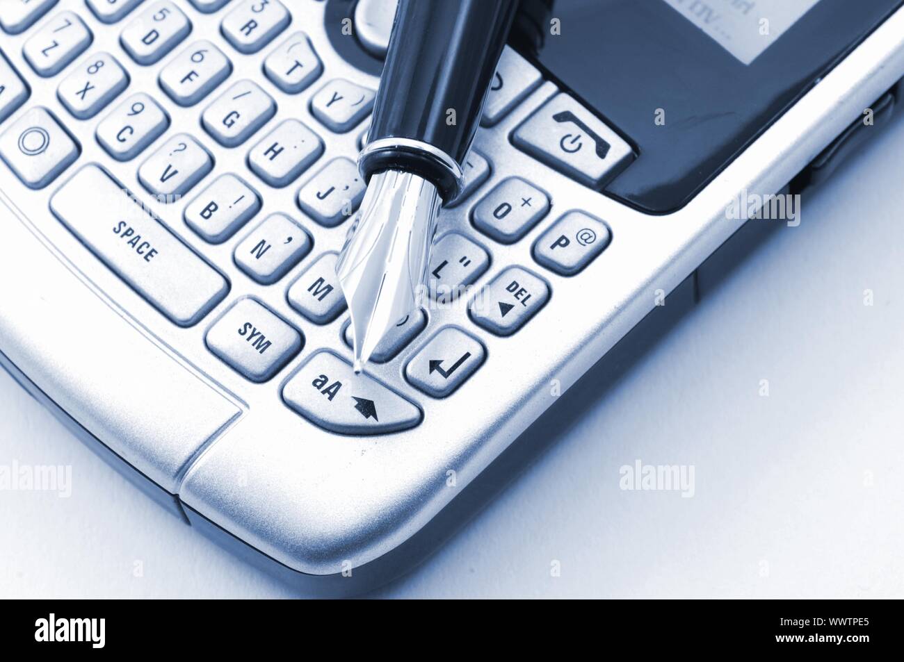 cell phone isolated on white showing communication concept Stock Photo ...