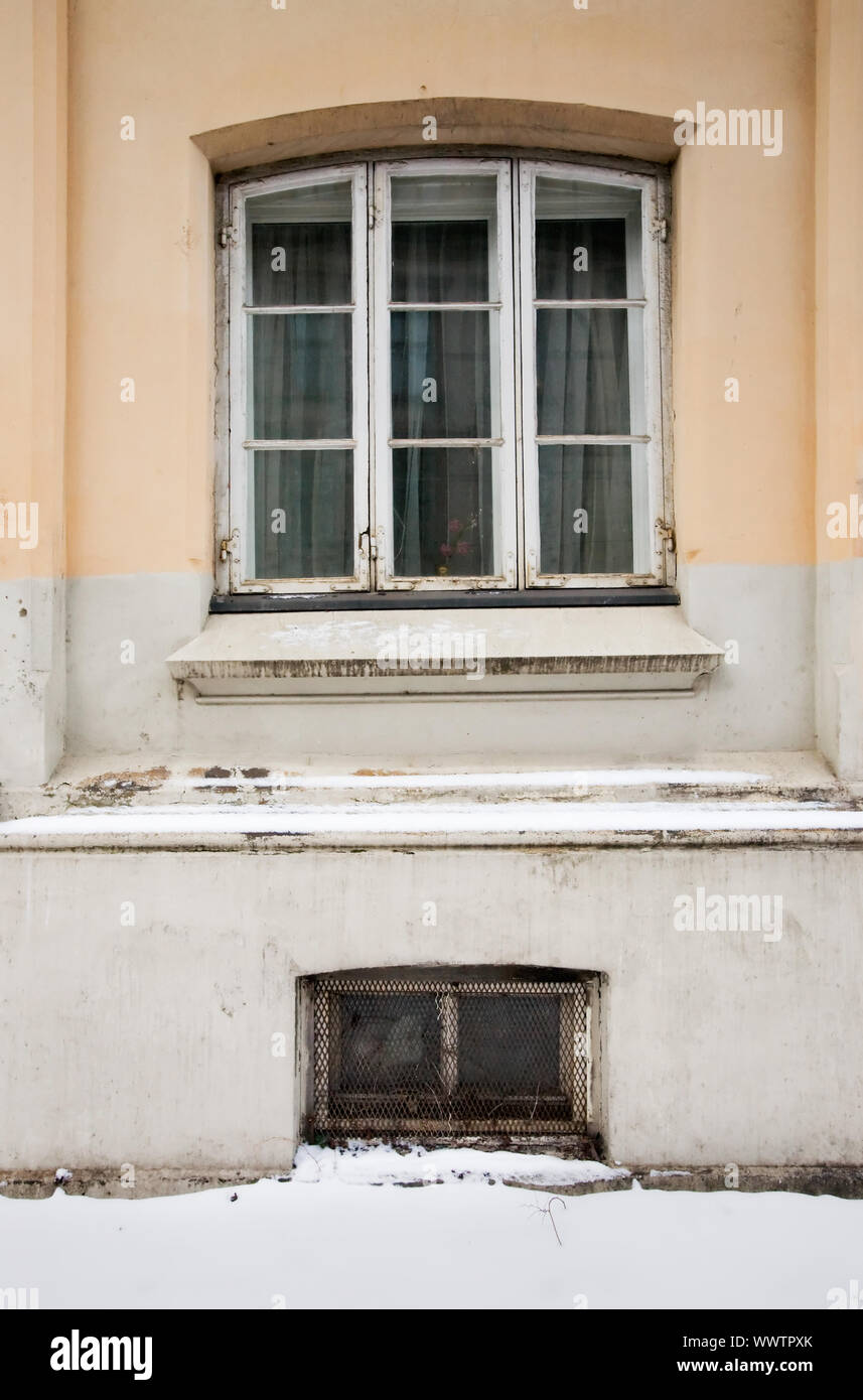 An old window on an old european building Stock Photo - Alamy