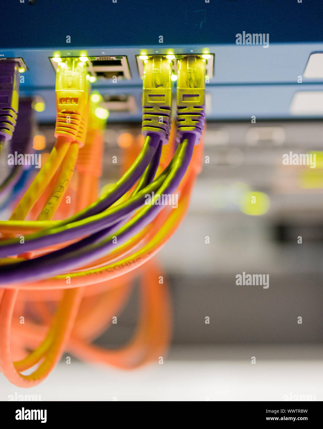 Network cabling in server room Stock Photo - Alamy