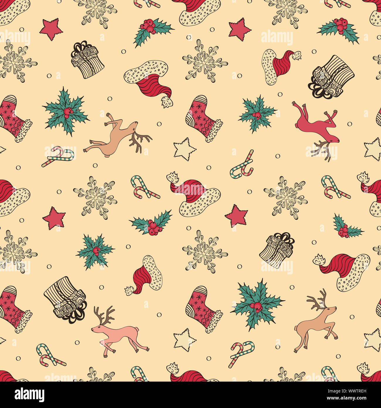 Christmas Seamless Pattern Stock Photo - Alamy