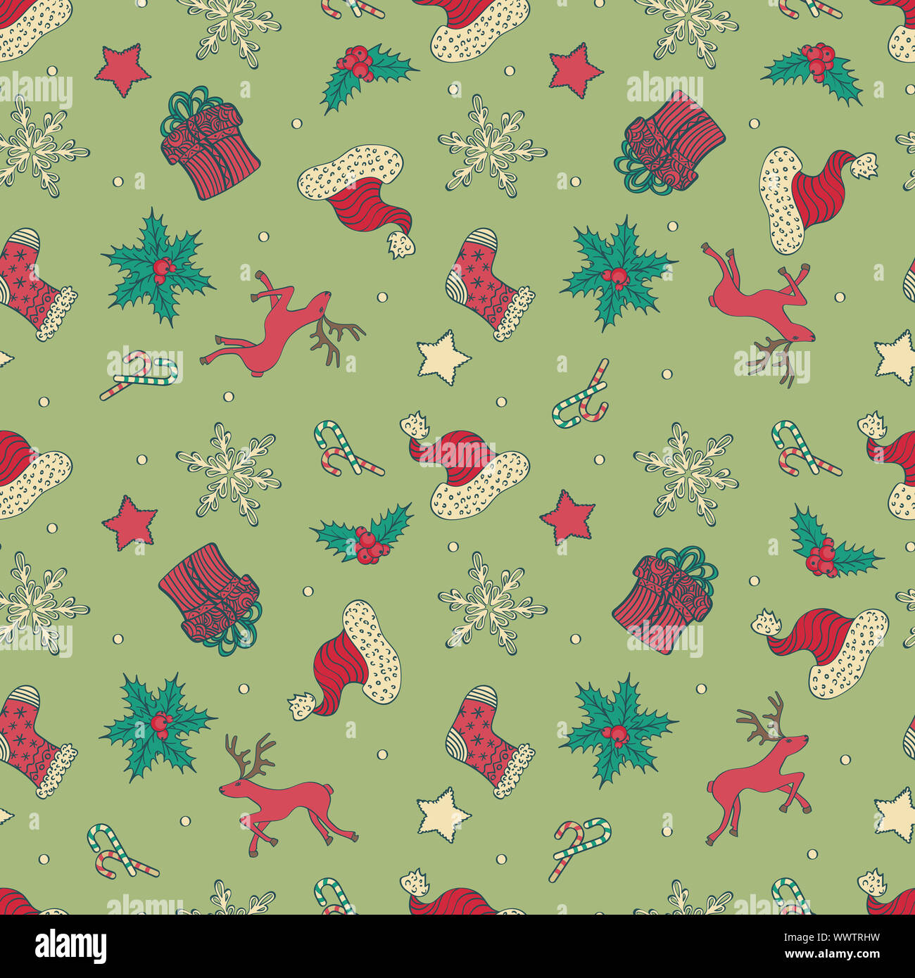 Christmas Seamless Pattern Stock Photo - Alamy