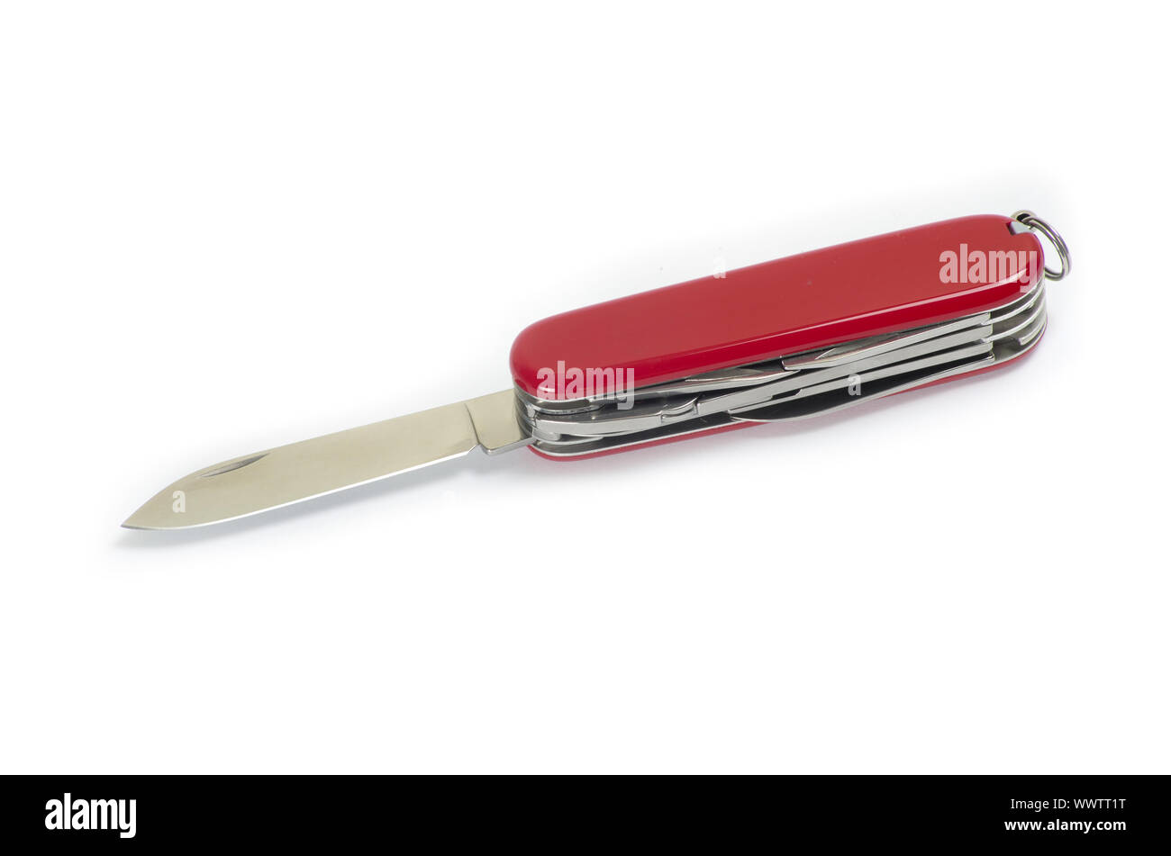 red knife isolated on white background Stock Photo - Alamy