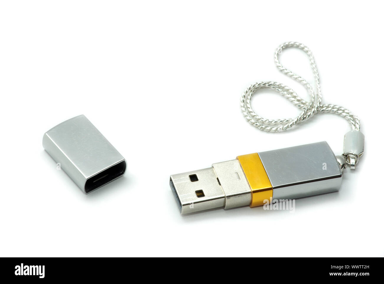 silver usb flash on white background Stock Photo - Alamy