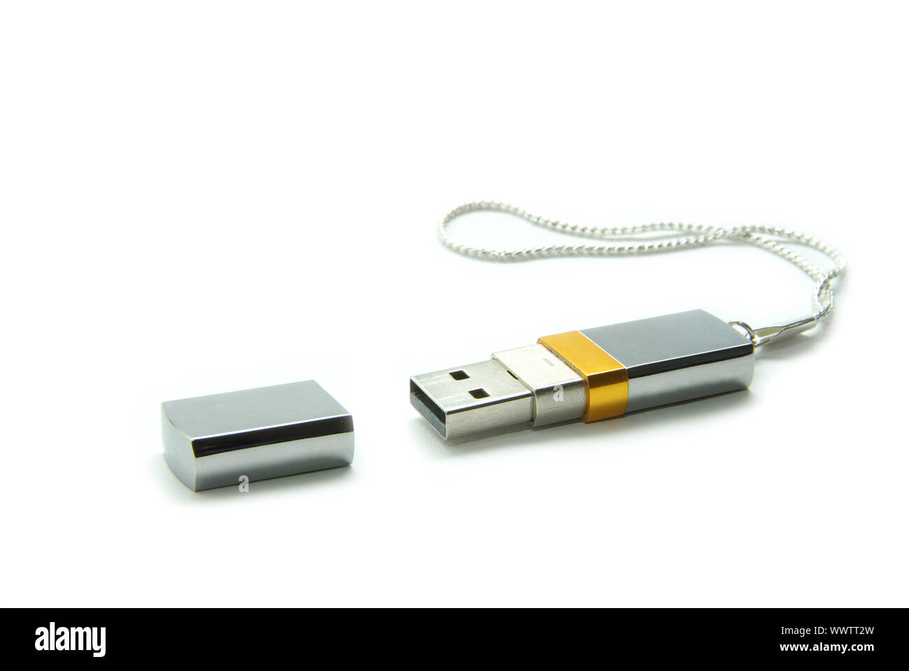 silver usb flash on white background Stock Photo - Alamy