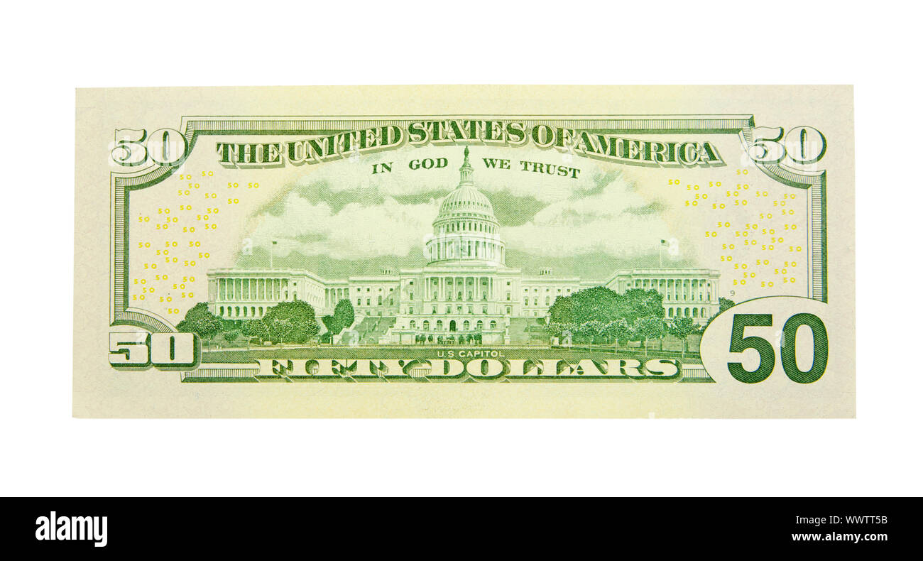 Fifty dollar bill isolated on white Stock Photo - Alamy