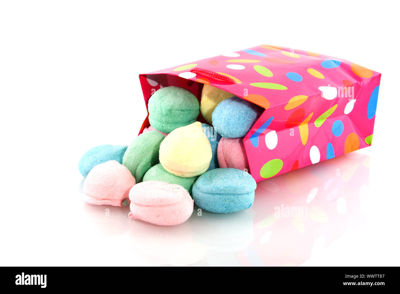 Party candy bag filled with colorful sweets Stock Photo - Alamy