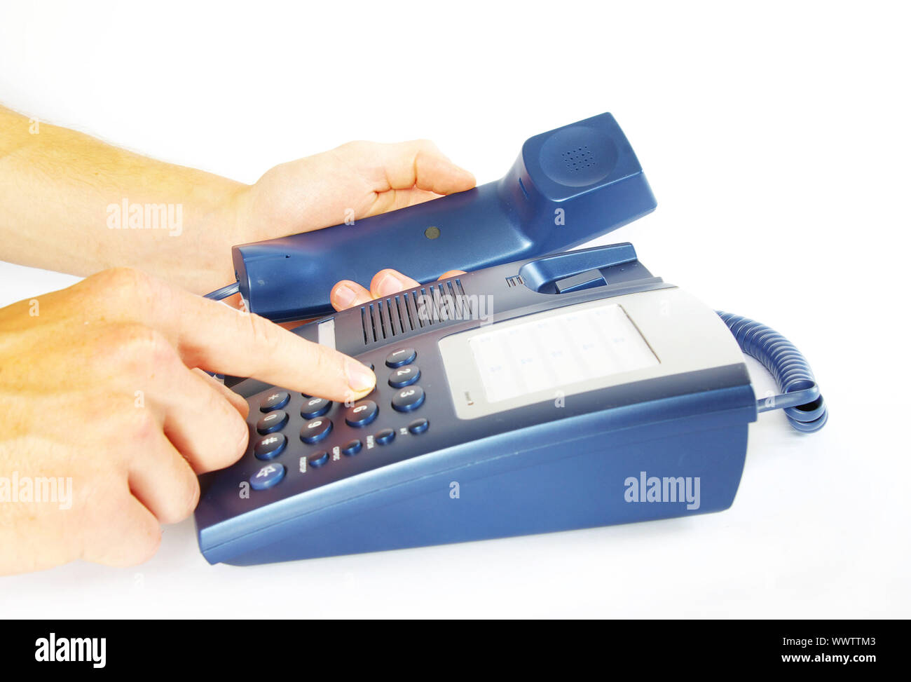 finger with blue telephone keypad Stock Photo - Alamy