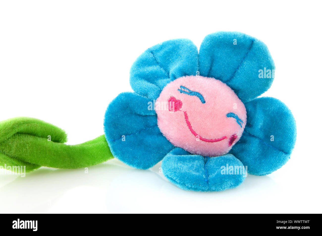 Sleeping blue flower with closed eyes on white background Stock Photo ...