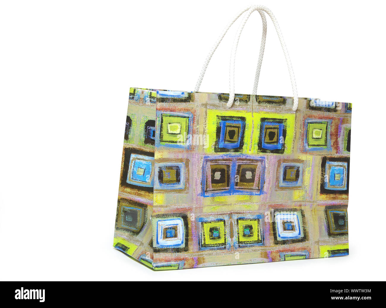 color shopping bag isolated on white background Stock Photo - Alamy