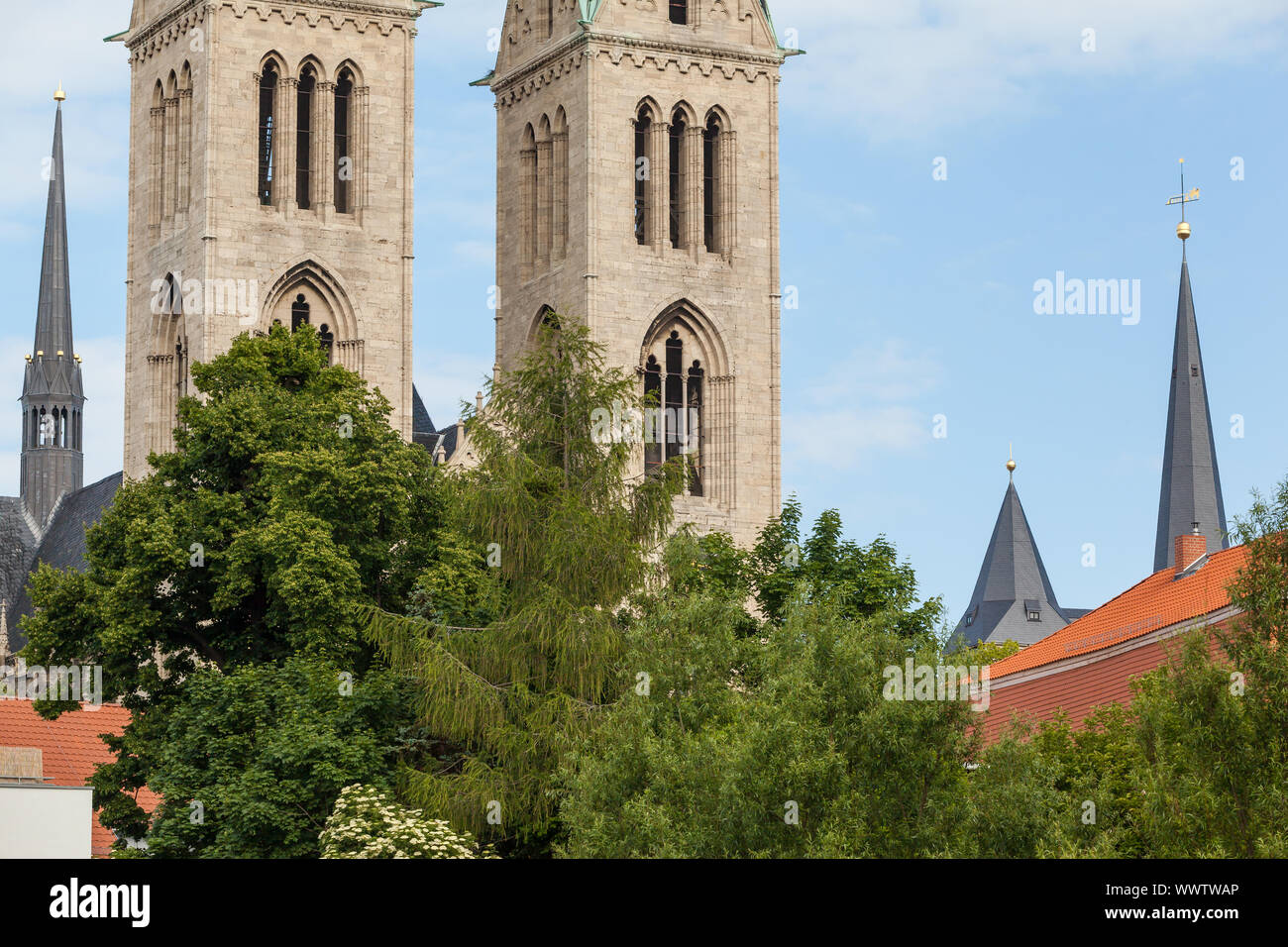 Church Towers Halberstadt Cathedral Stock Photo - Alamy