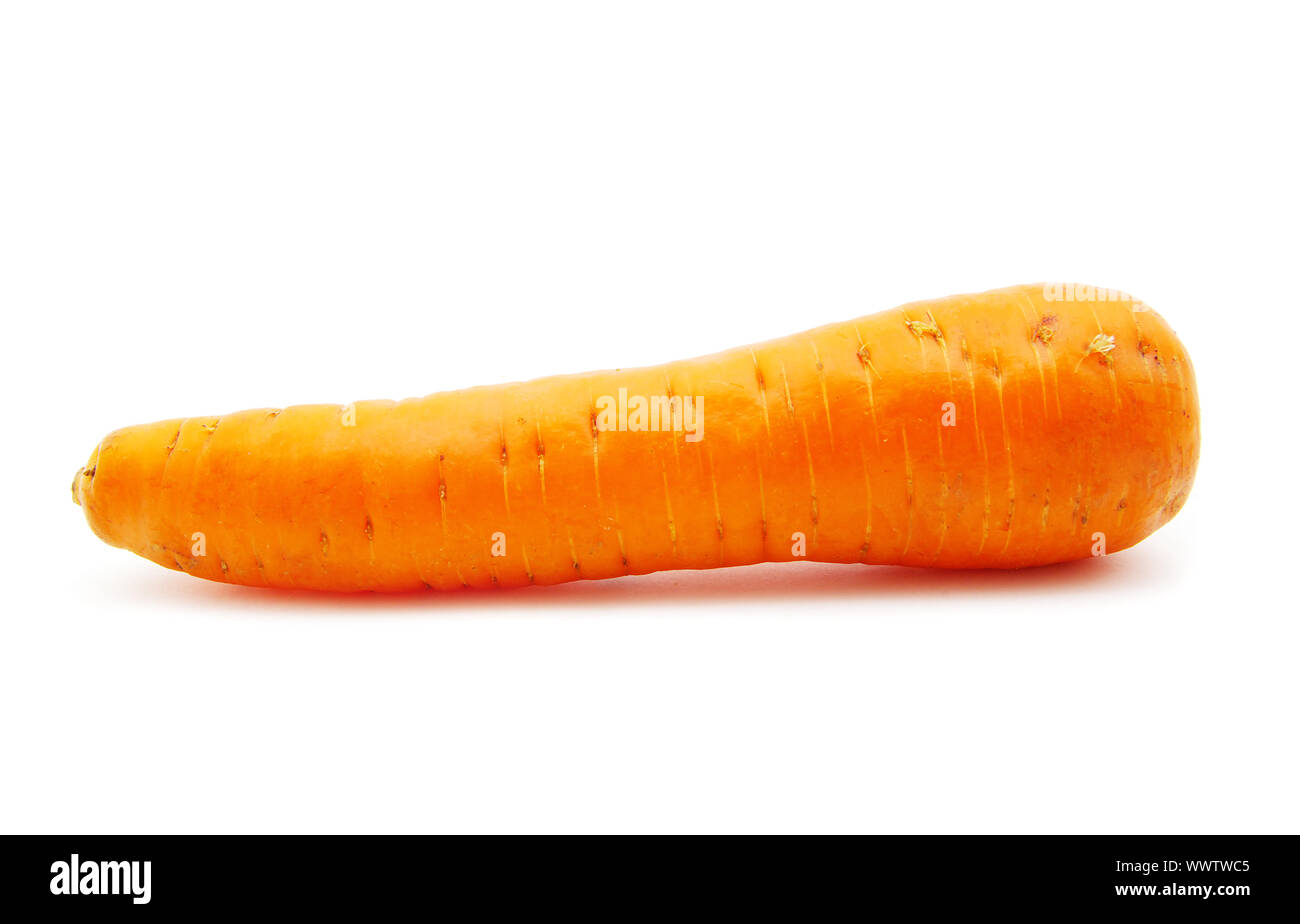One carrot isolated on a white background Stock Photo - Alamy