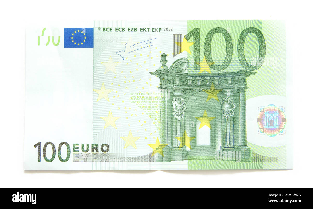 banknotes of euro isolated on a white background Stock Photo - Alamy