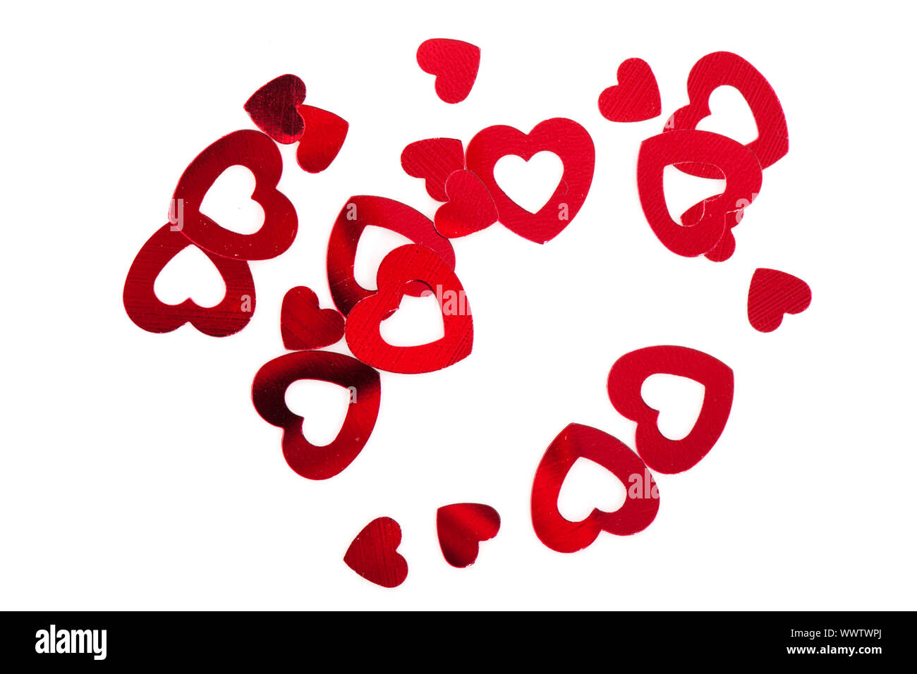 Metallic red heart shapes open and close Stock Photo - Alamy