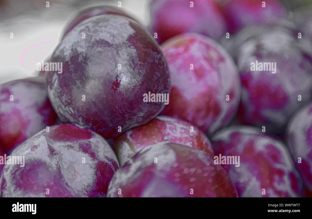 Fruit: large fruit with plums Stock Photo - Alamy