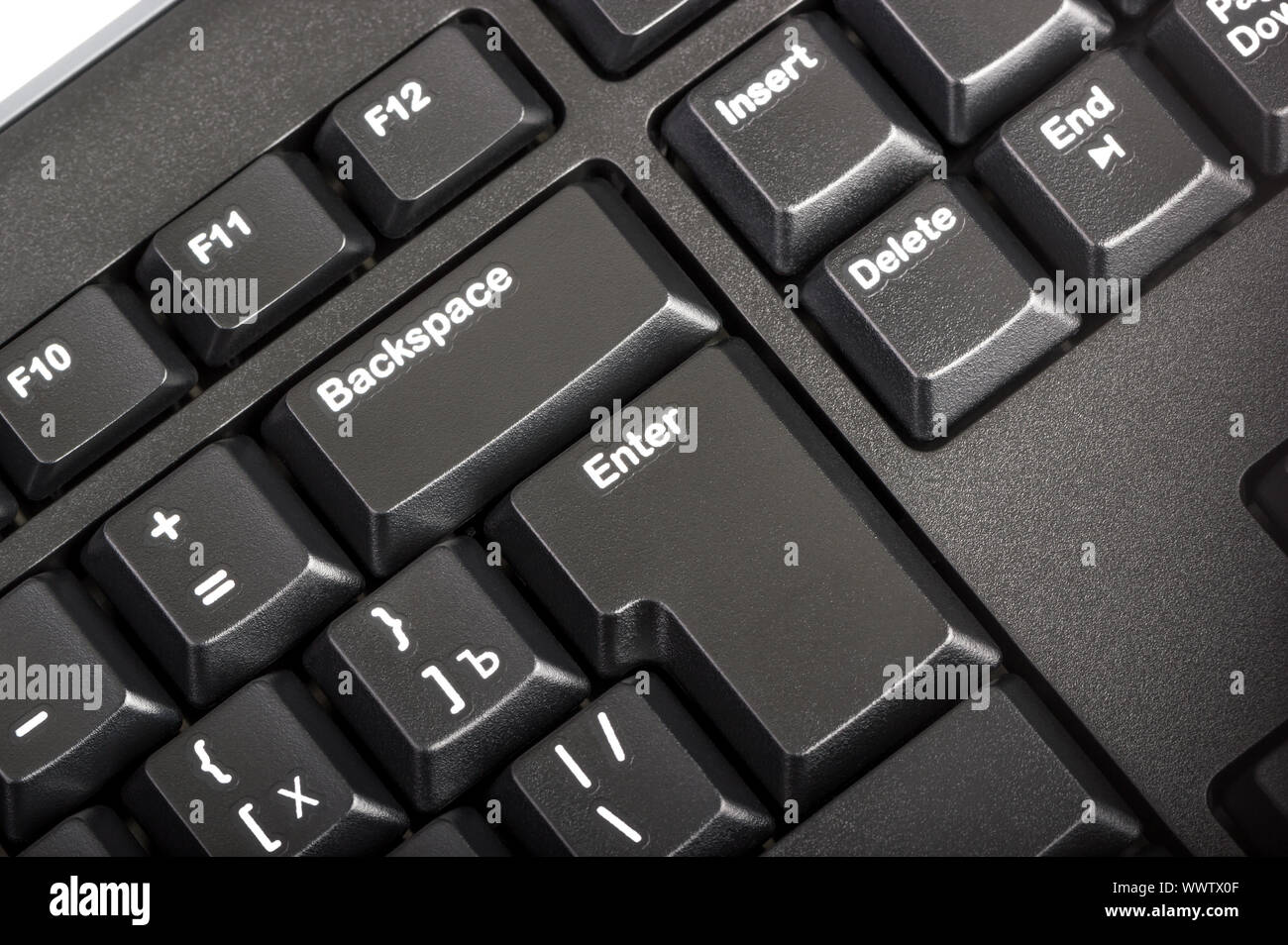 Electronic collection - black computer keyboard with key enter Stock ...