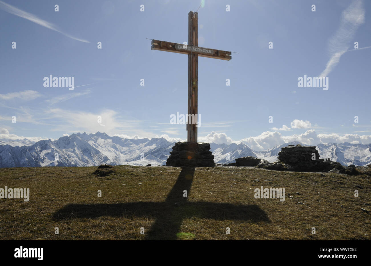 Cross on the Isskogel Stock Photo - Alamy