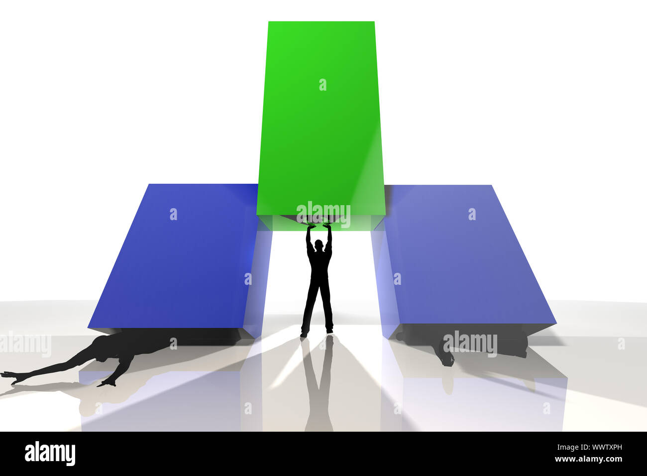 leadership 3d concept one strong man Stock Photo - Alamy