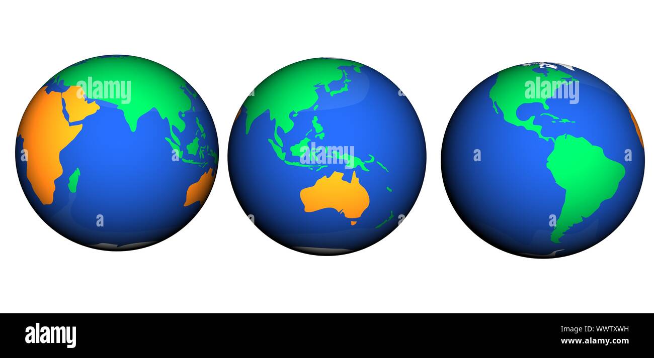 earth 3d abstract business icon Stock Photo - Alamy
