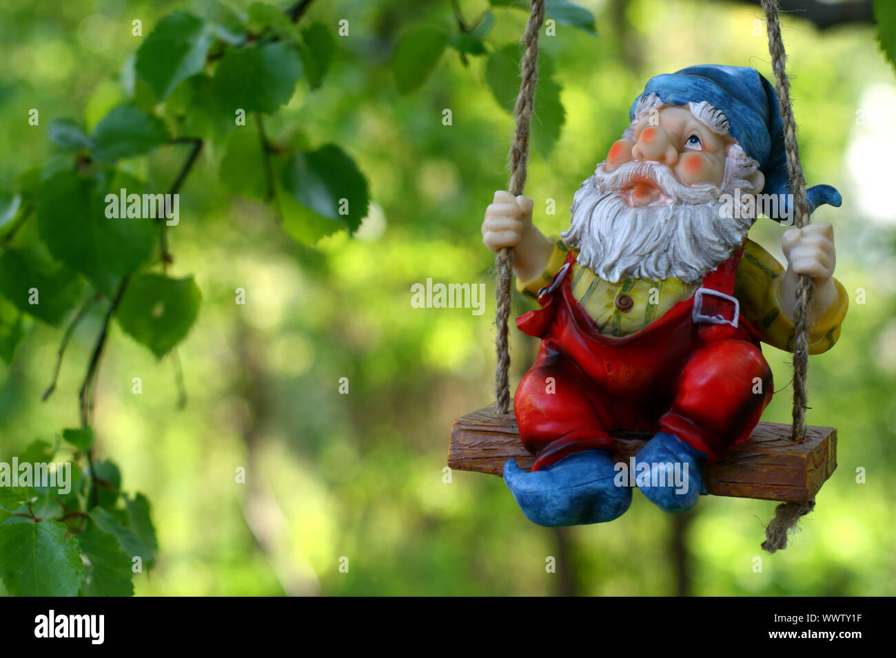 garden dwarf on green background Stock Photo - Alamy