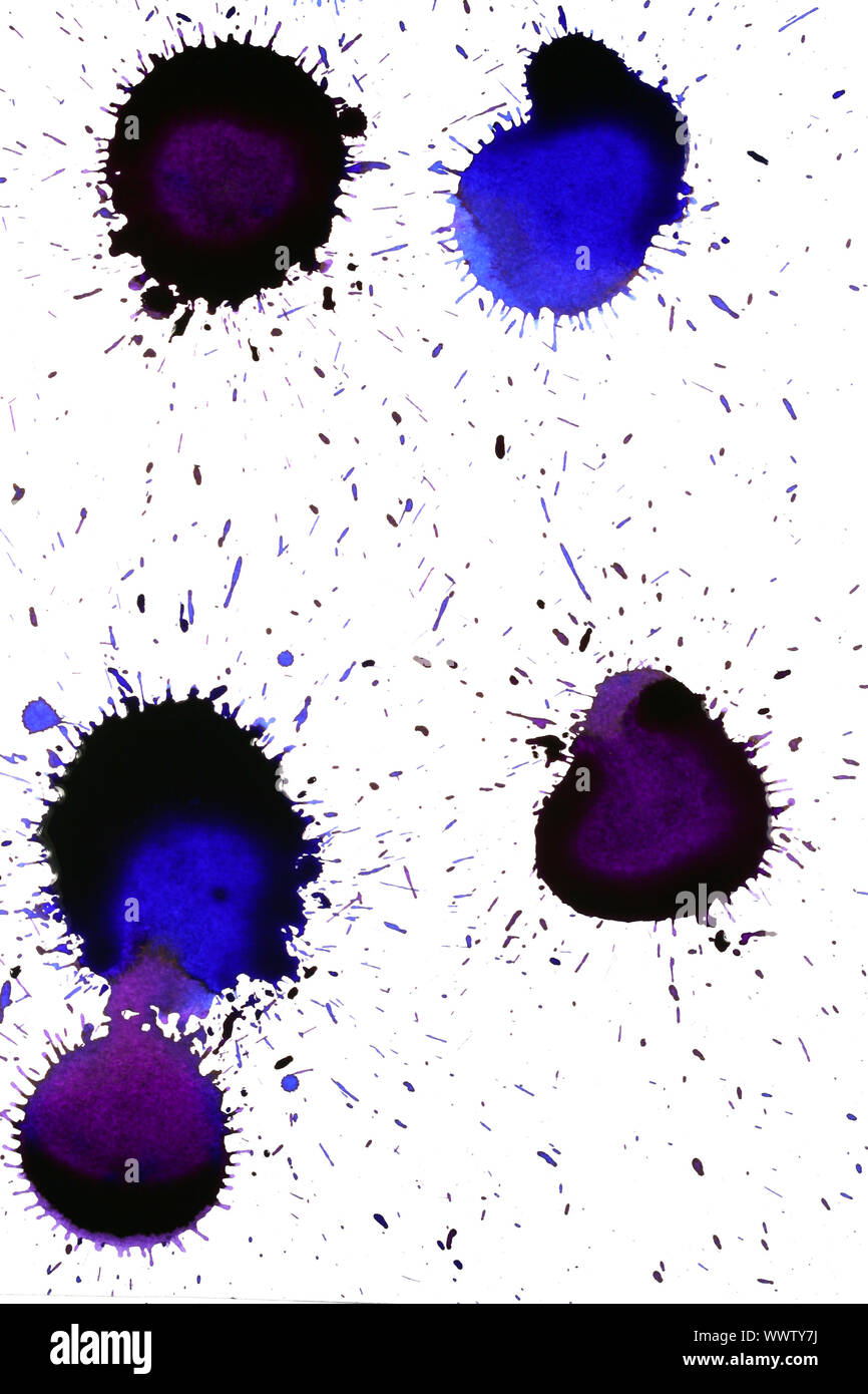 black grunge ink splash on white paper Stock Photo - Alamy
