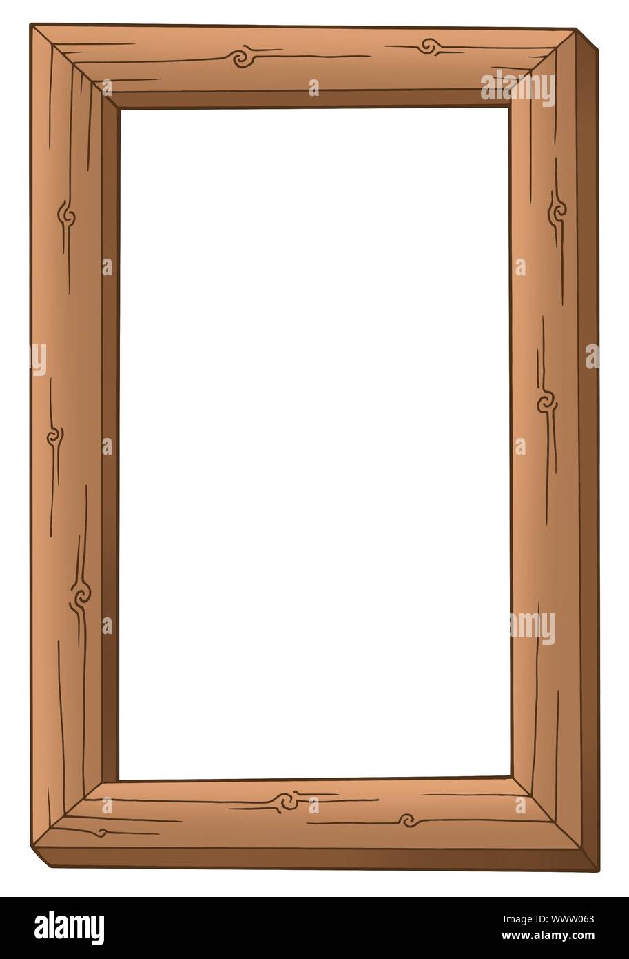 Simple wooden frame - color illustration Stock Photo - Alamy