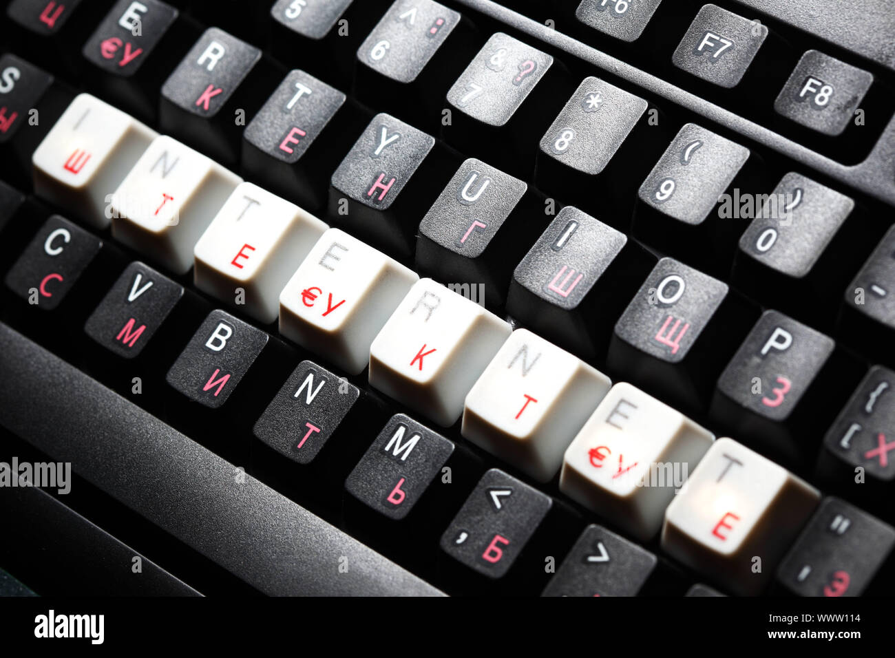 keyboard internet key macro close up Stock Photo - Alamy